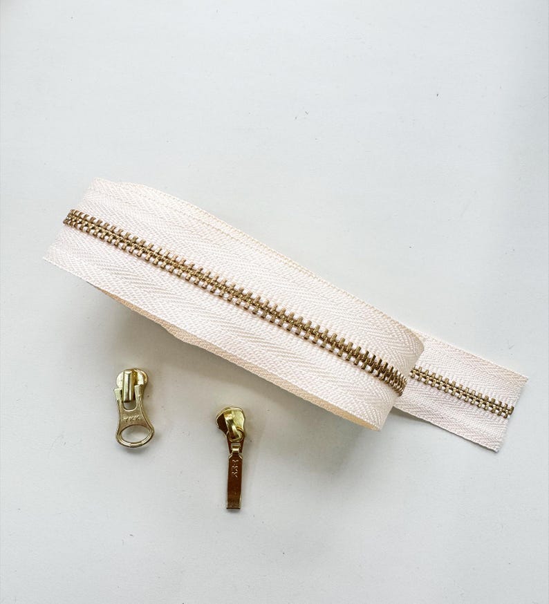 YKK #3 Brass Metal Continuous Zipper, by the Yard - Etsy