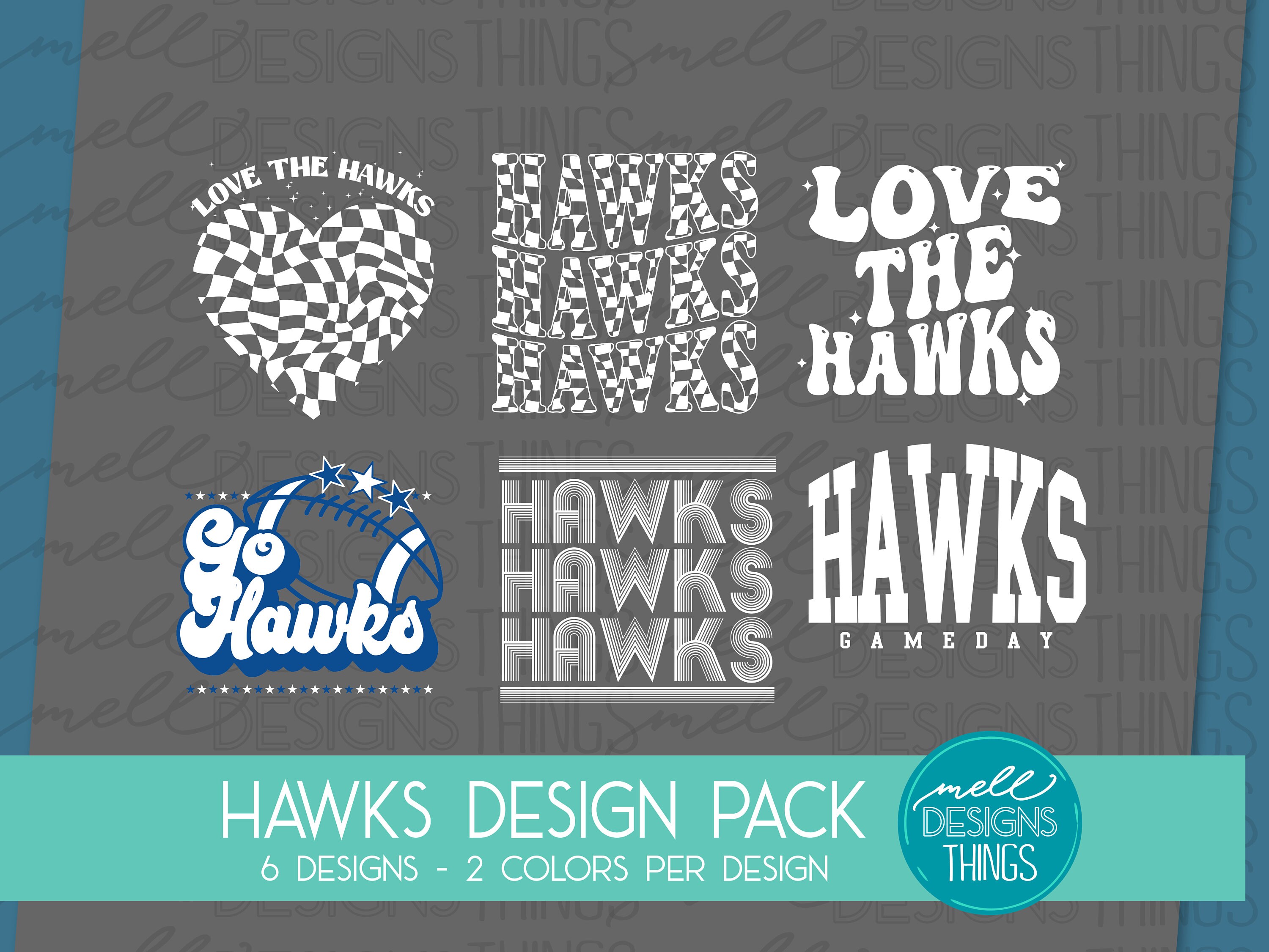 Hawks Mascot Digital Design Pack 6 Designs PNG File, Sublimation Design ...