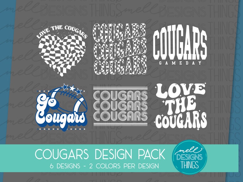 Cougars Mascot Digital Design Pack – PNG, Sublimation (digital Download ...