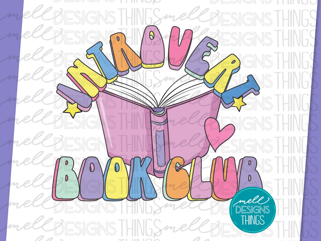 Introvert Book Club Design PNG File, Sublimation Design, Digital ...