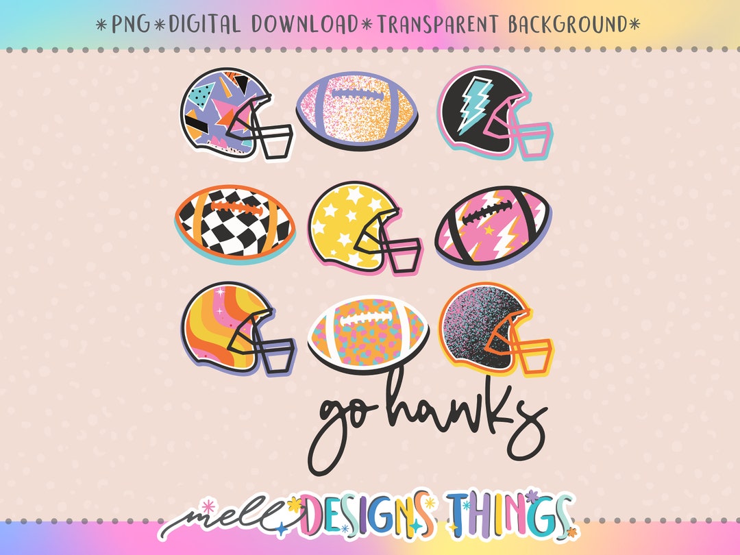Hawks Neon Football Helmets Design | PNG File, Sublimation Design ...