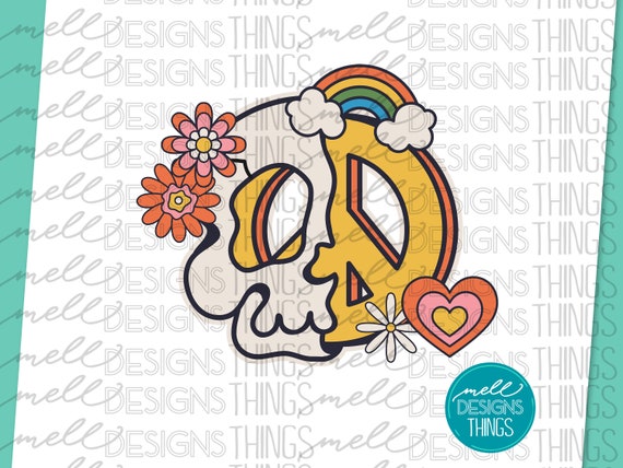 Retro Skull Peace Sign Design PNG File Sublimation Design - Etsy