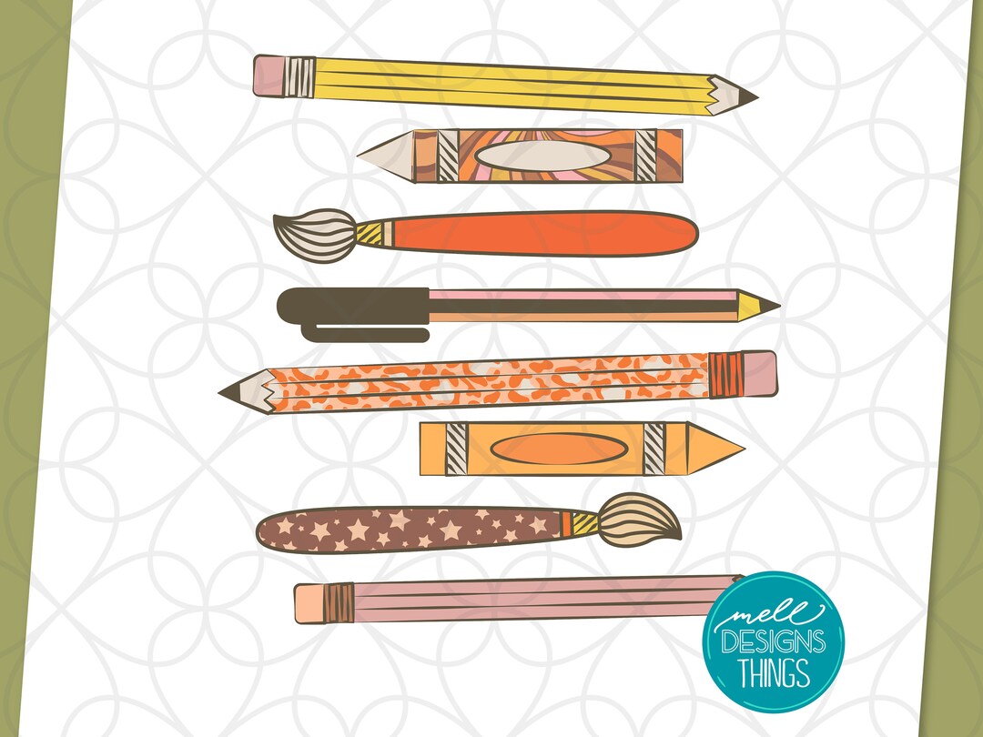 Boho School Supplies | PNG File, Sublimation Design, Digital Download ...