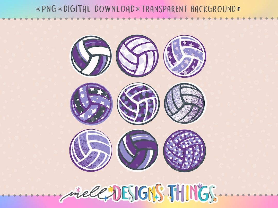 Purple Volleyball Design PNG File, Sublimation Design, Digital Download ...