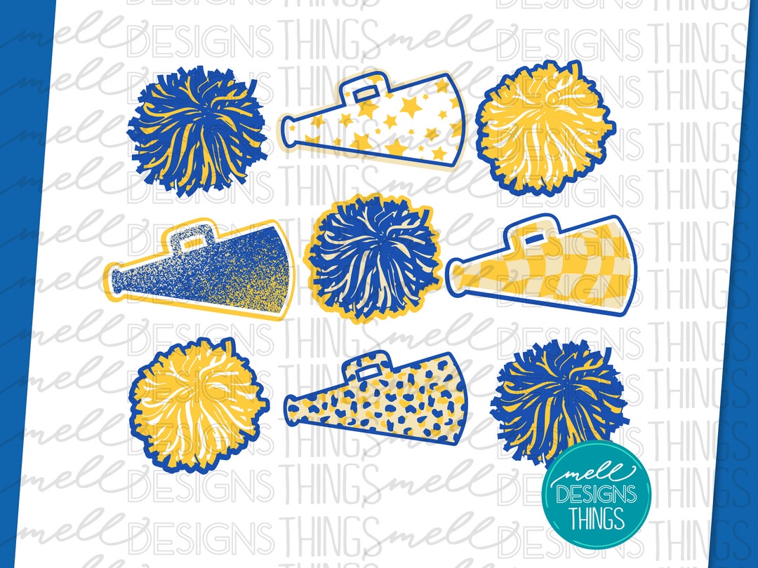 Royal and Gold Retro Cheer Design | PNG File, Sublimation Design ...