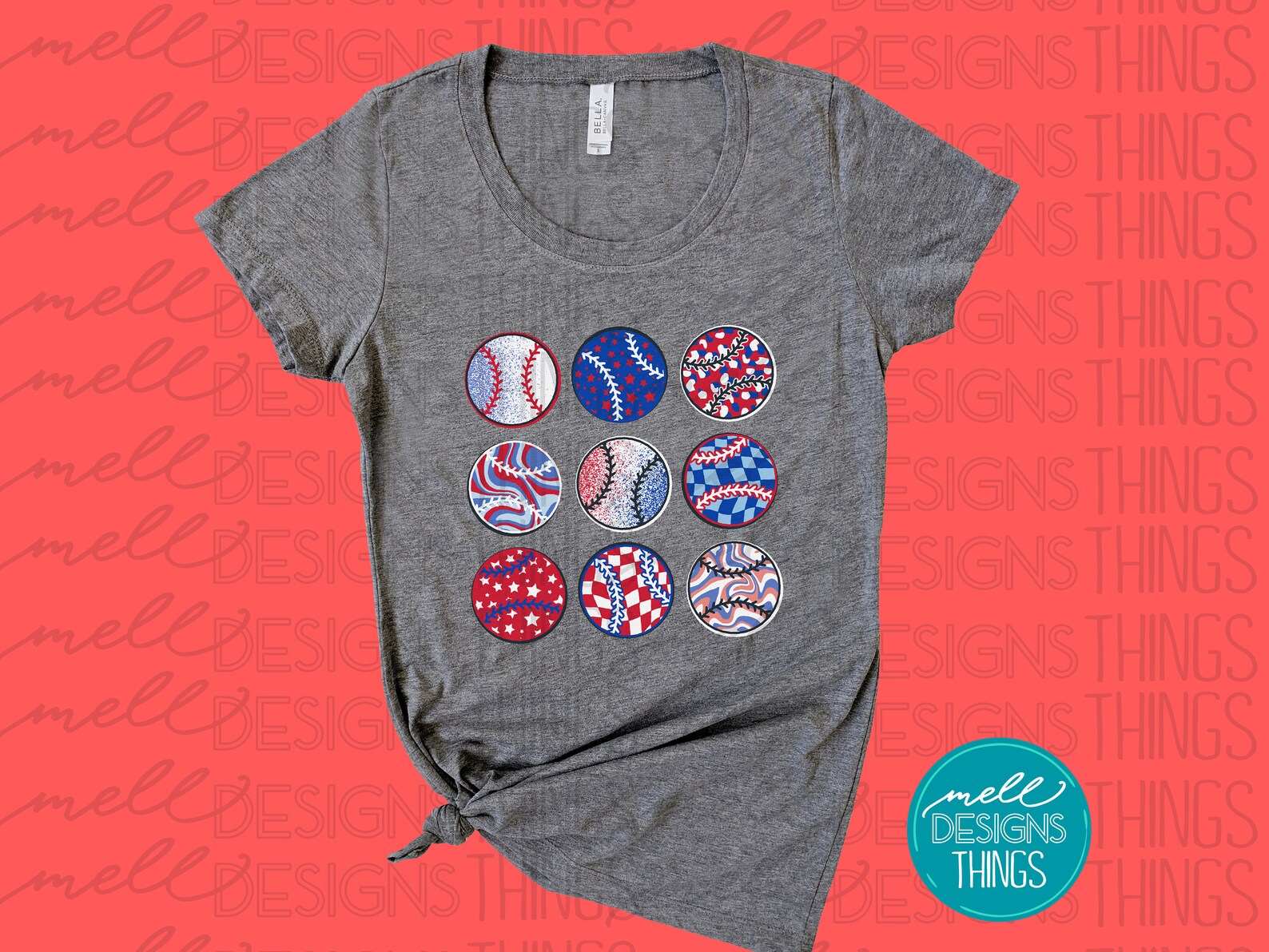 Red, White, Blue Baseball Design PNG File, Sublimation Design, Digital ...