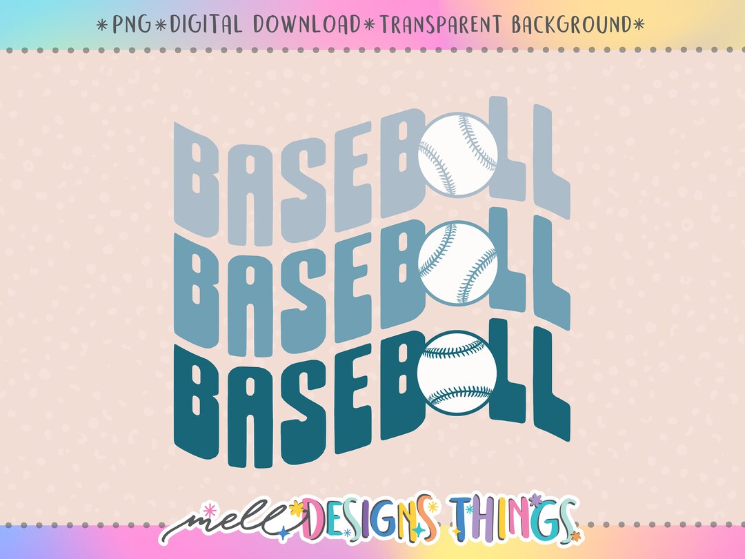 Retro Wave Baseball PNG | Sublimation Design (digital Download) - Etsy