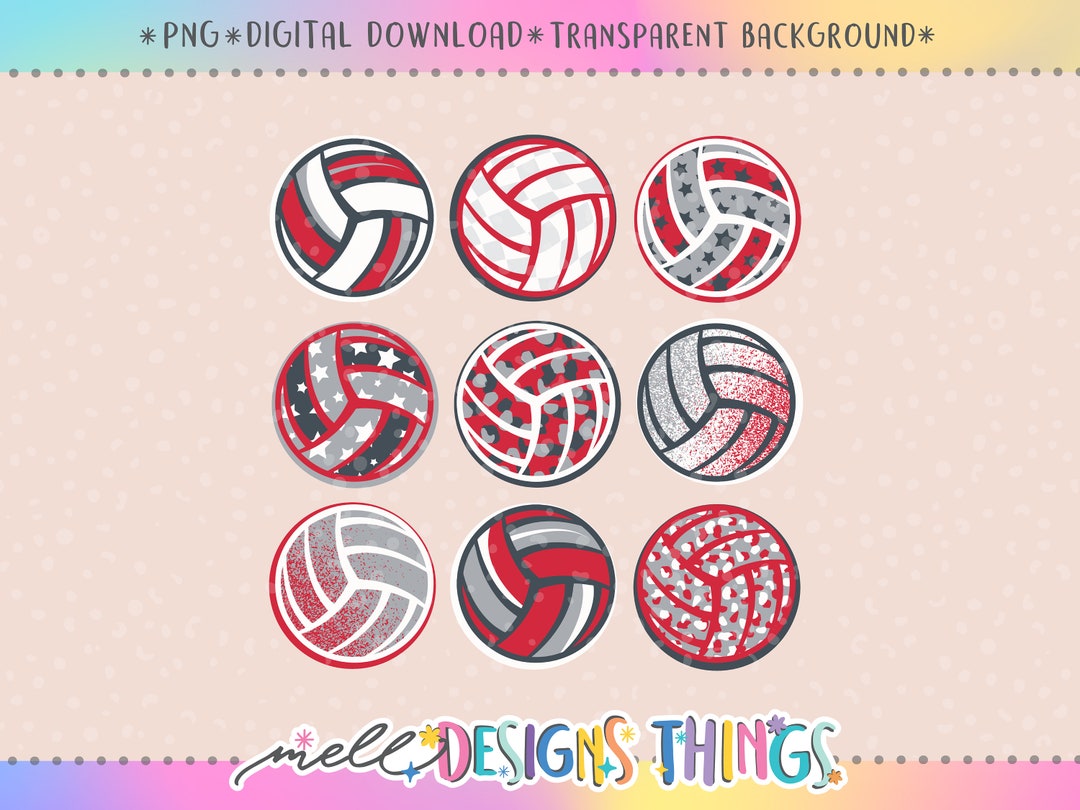 Red and Black Volleyball Design | PNG File, Sublimation Design, Digital ...