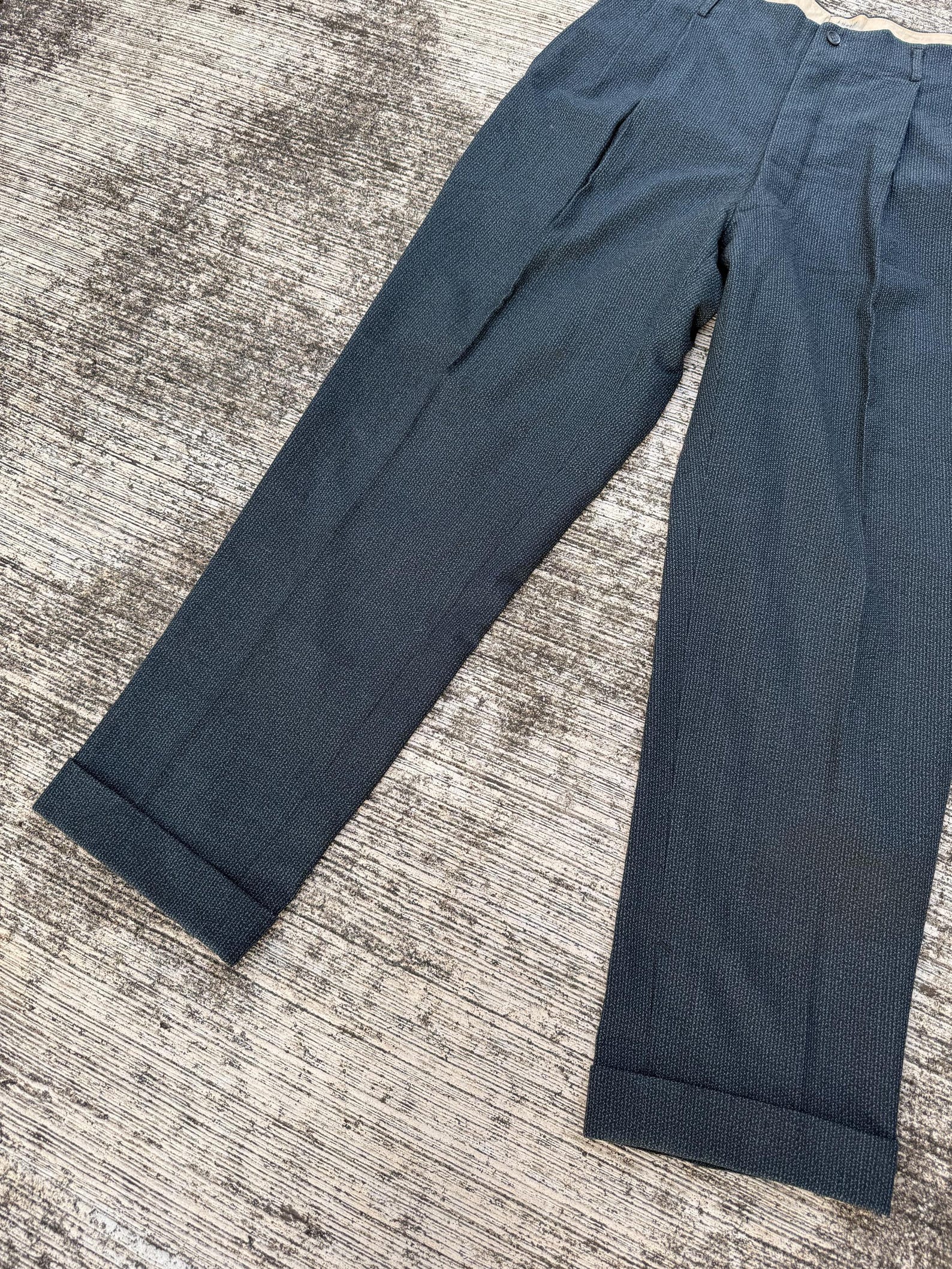 Vintage 1940s–50s Basket Weave Wool Pleated Trousers - Etsy UK
