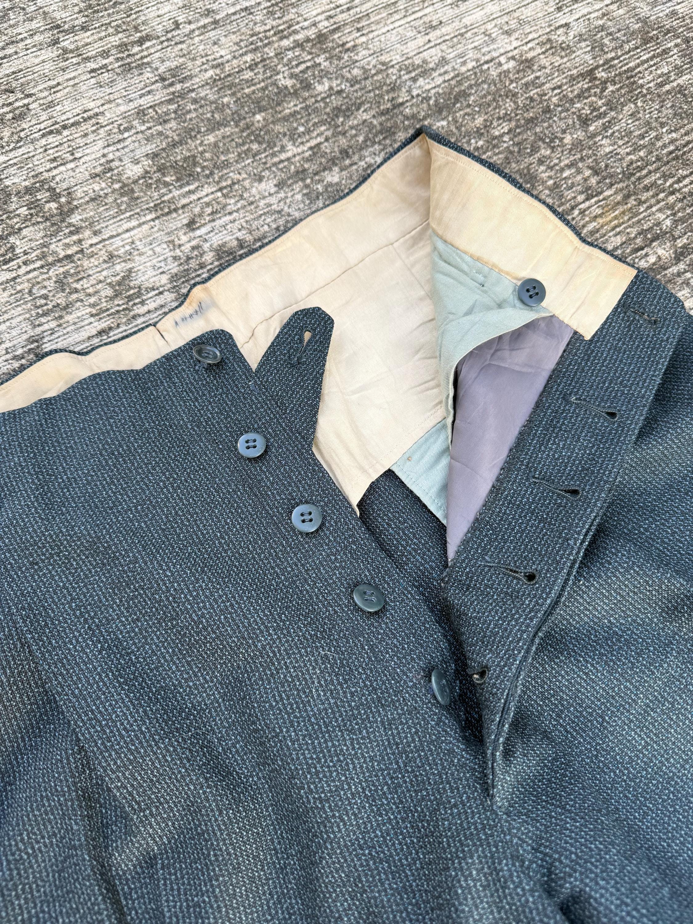 Vintage 1940s–50s Basket Weave Wool Pleated Trousers - Etsy UK