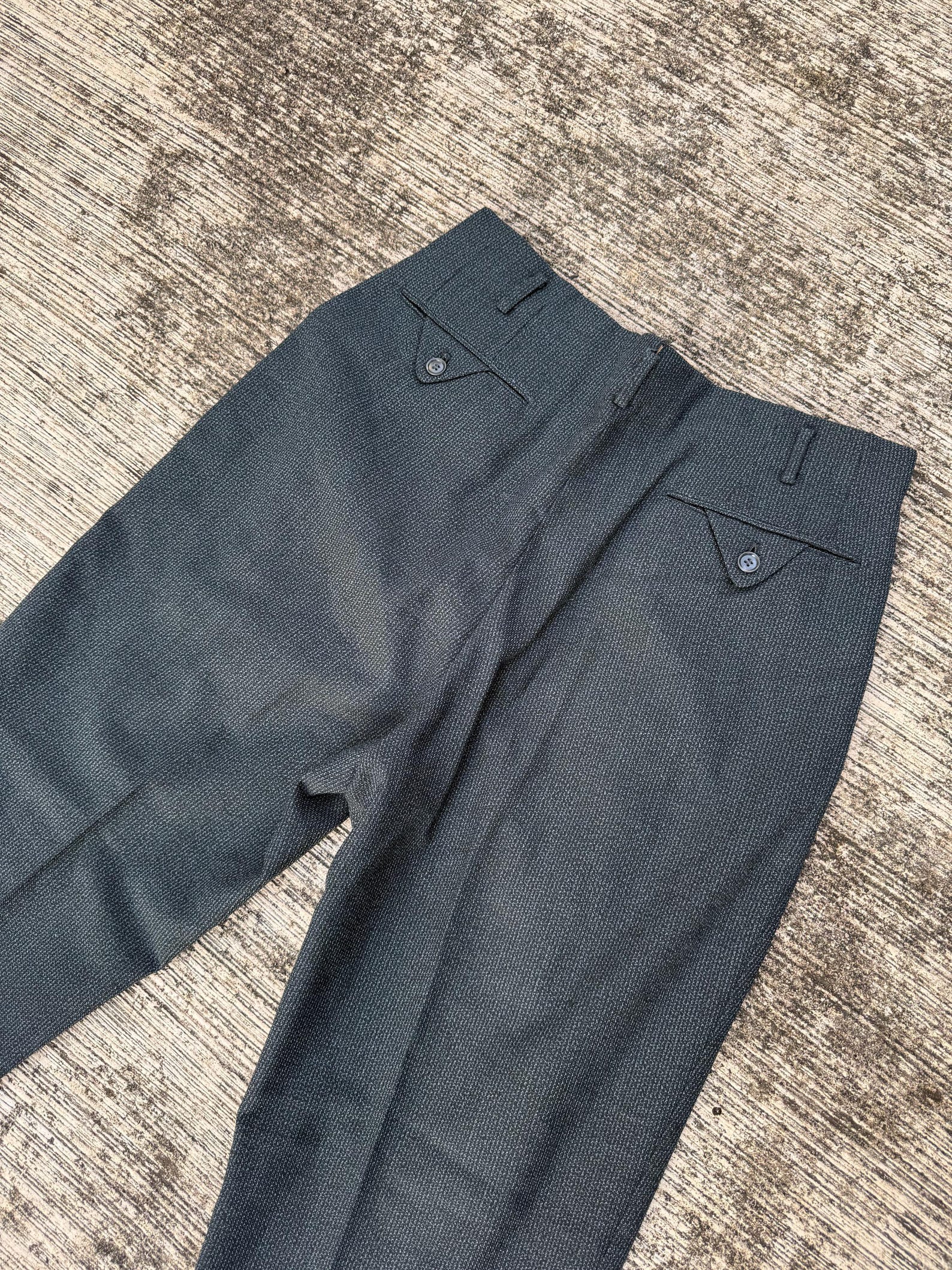 Vintage 1940s–50s Basket Weave Wool Pleated Trousers - Etsy UK