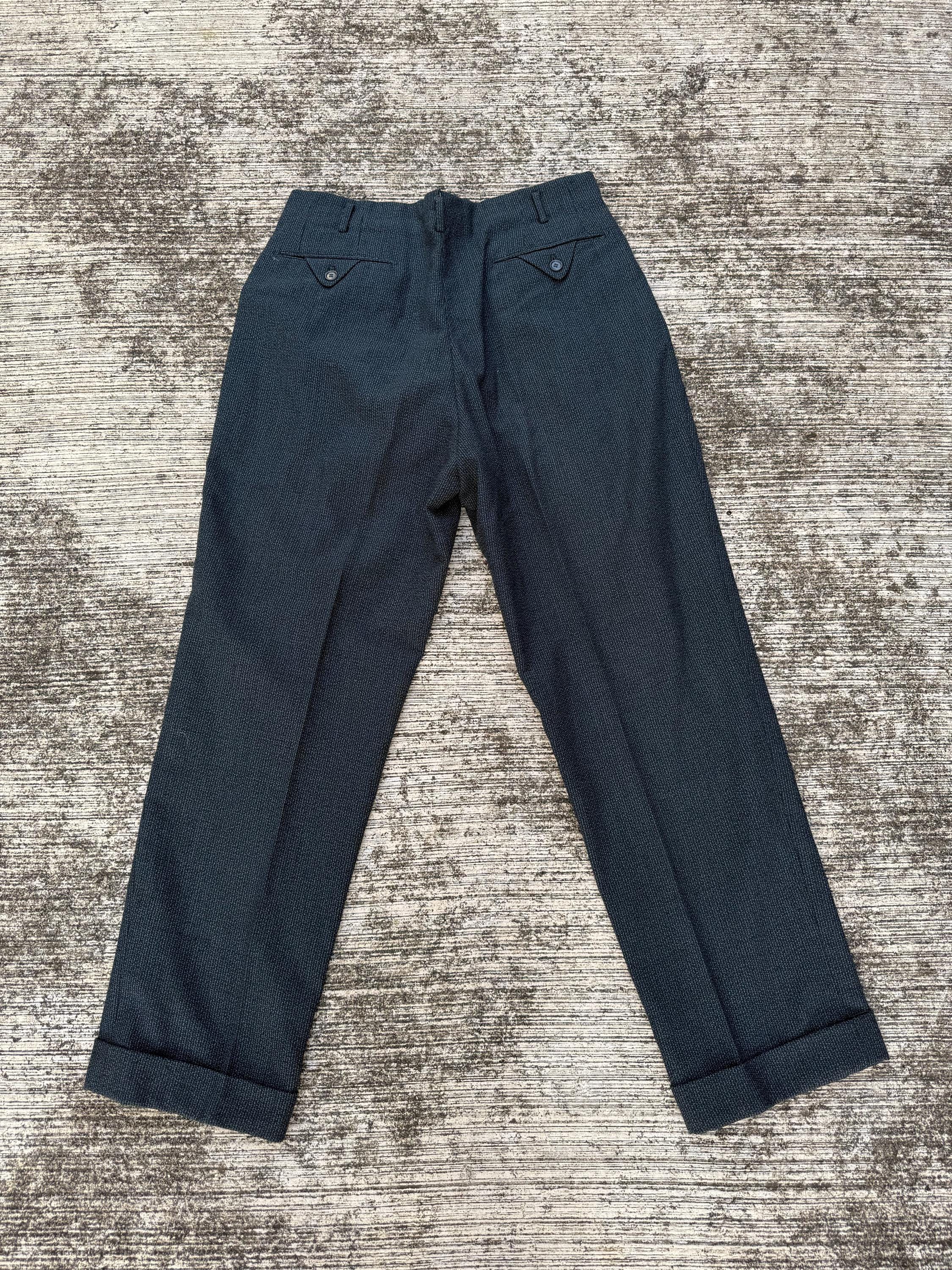 Vintage 1940s–50s Basket Weave Wool Pleated Trousers - Etsy UK