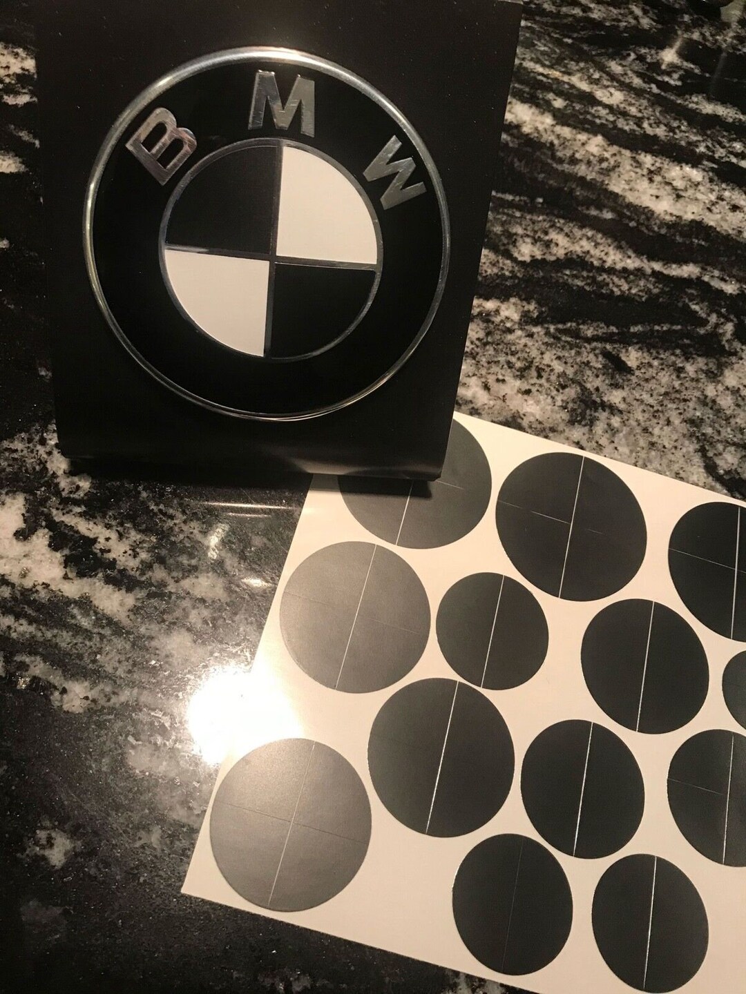 Matte Satin Black and White Emblem Vinyl Overlay Sticker Decal - Etsy