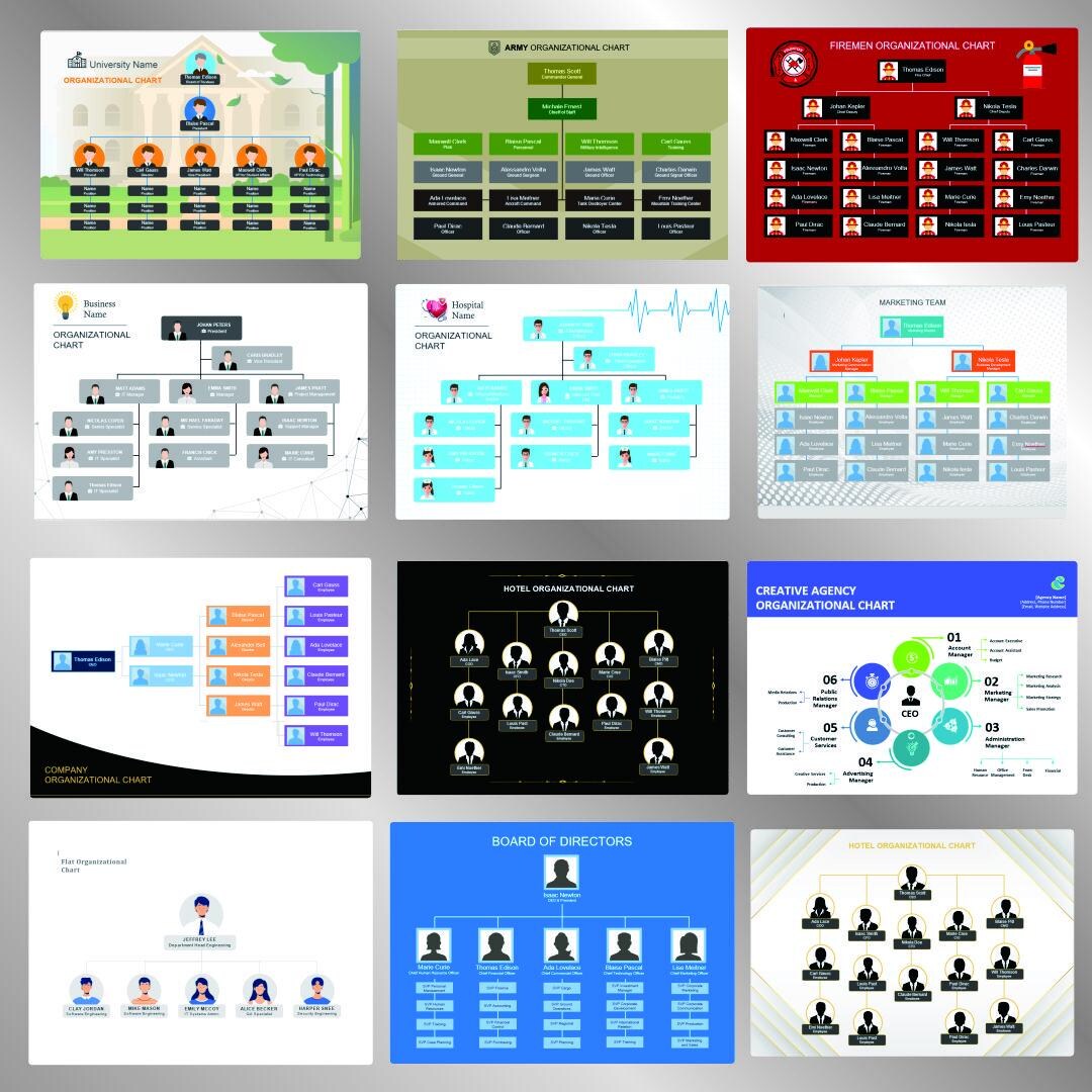 40 Professional Organizational Chart Templates - Etsy