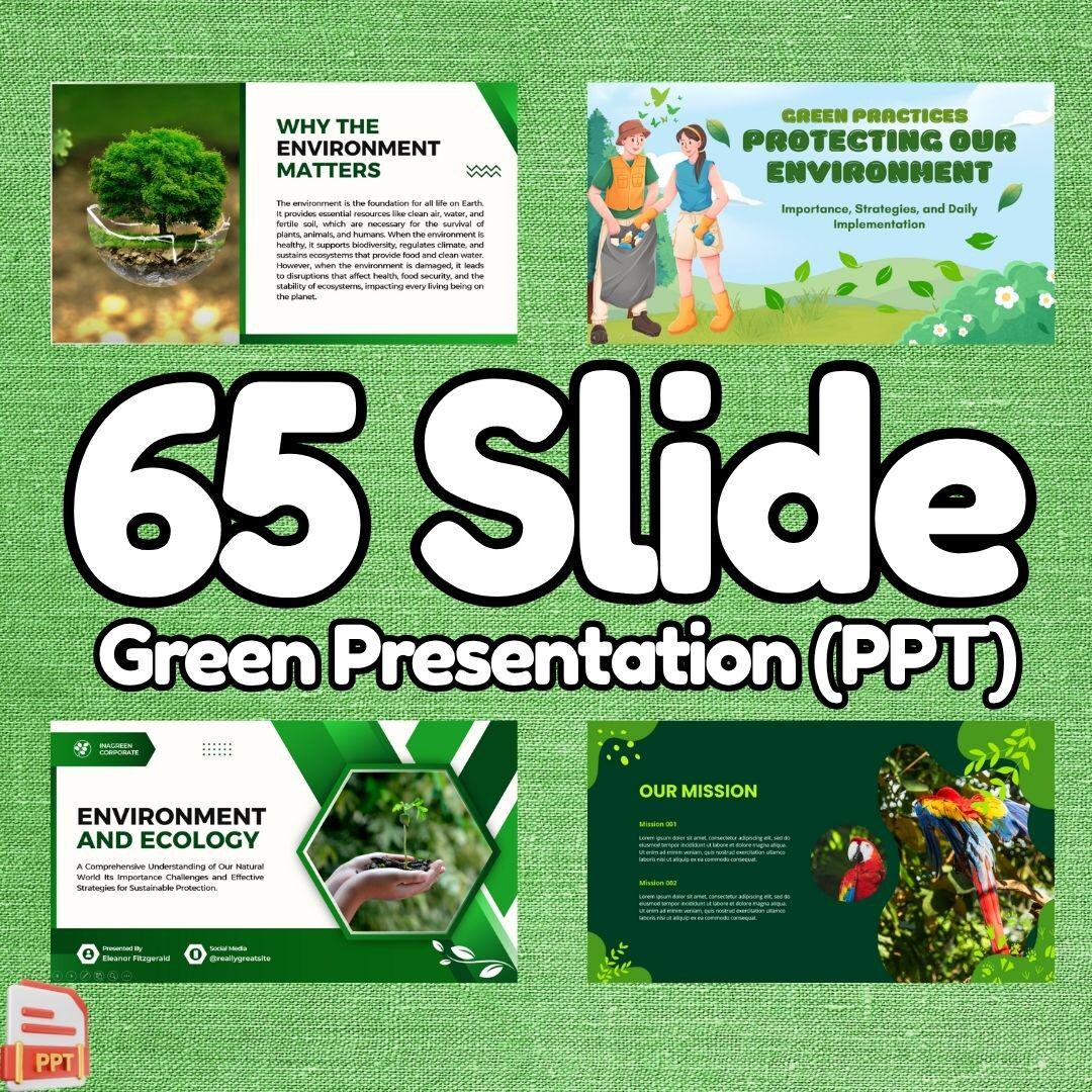 Green Environment Powerpoint Slides - Etsy