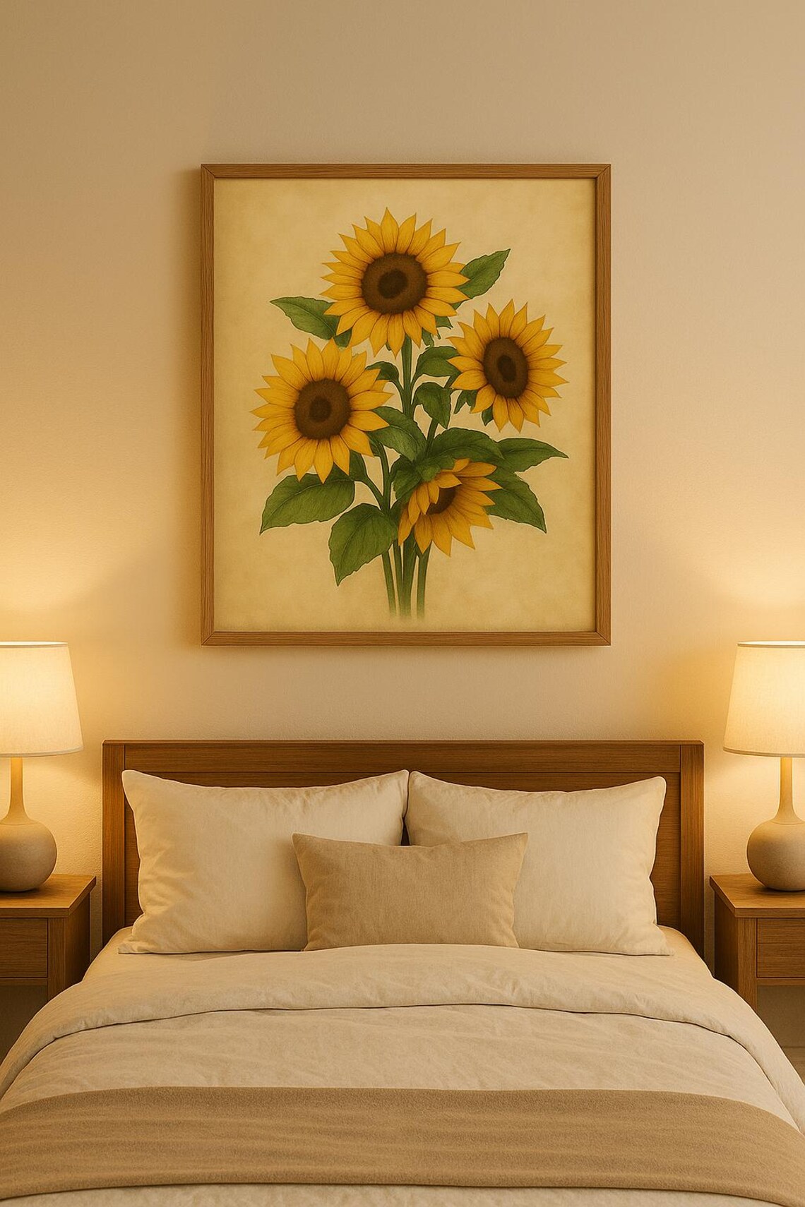 Sunflower Wall Art Printable, Botanical Digital Download, Rustic ...