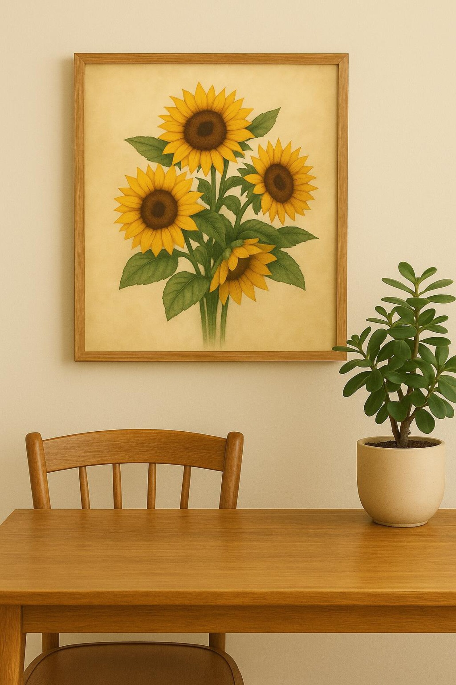 Sunflower Wall Art Printable, Botanical Digital Download, Rustic ...
