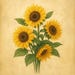 Sunflower Wall Art Printable, Botanical Digital Download, Rustic ...