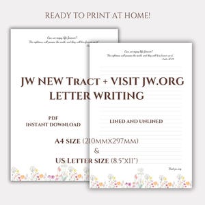 JW Newtract Letter Writing Paper Set Designs Printable Stationery ...