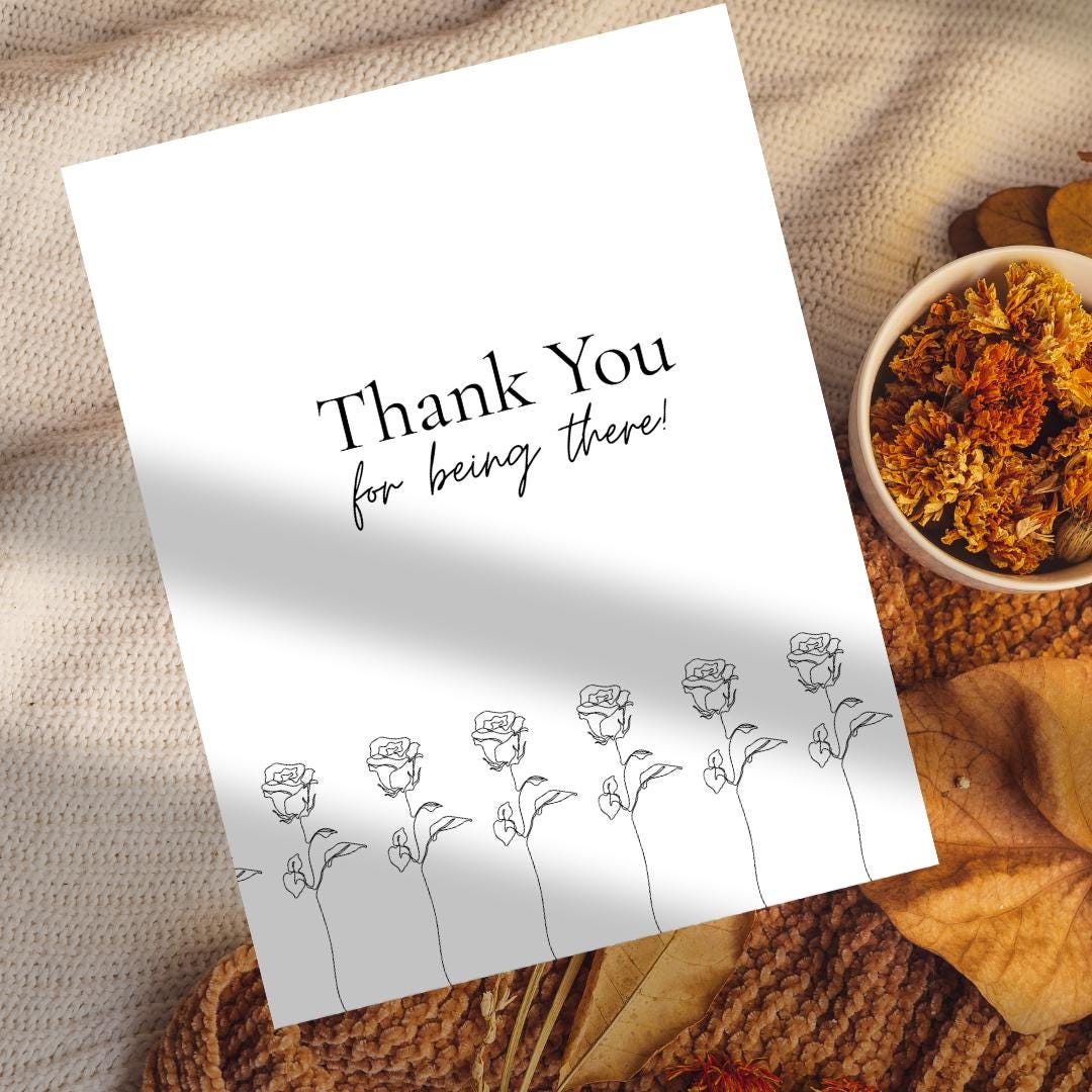 JW Printable Thank You Card Floral Line Art 5 X 7- Bilingual English ...