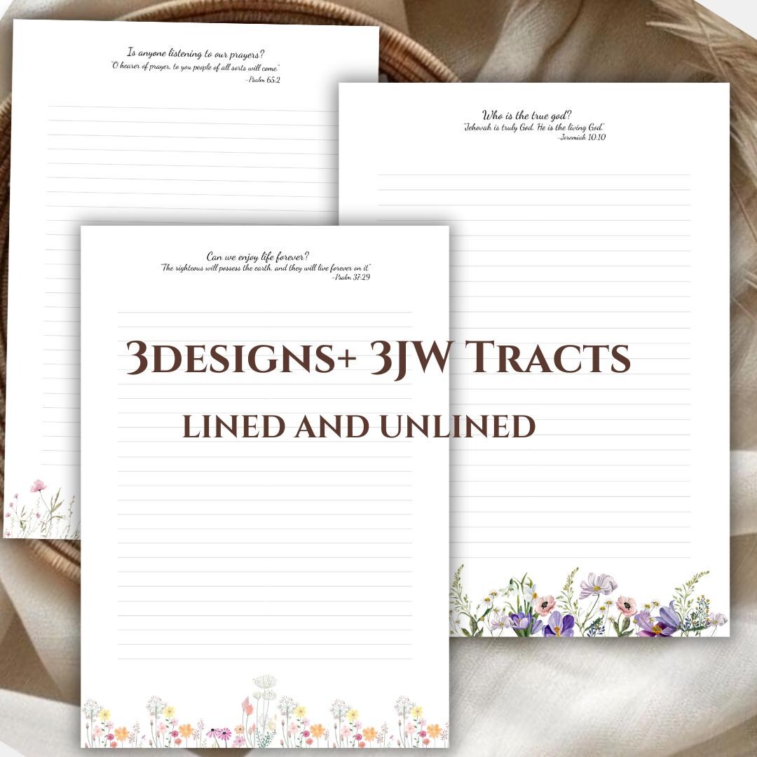 JW Tracts Letter Writing Printable Set – 3 Designs | A4 & US Letter ...