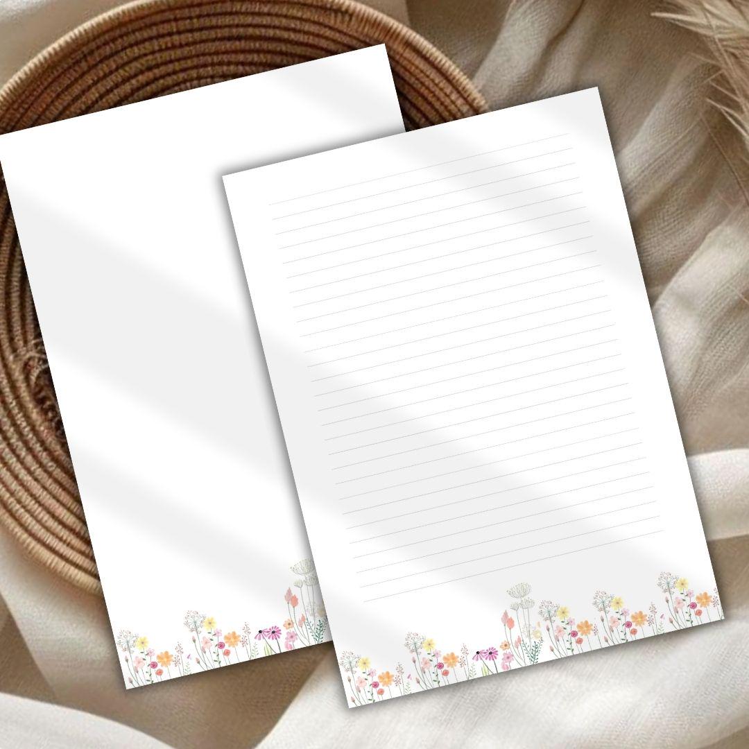 JW Letter Writing Bundle Floral Paper Printable Letter Sheets(lined and ...