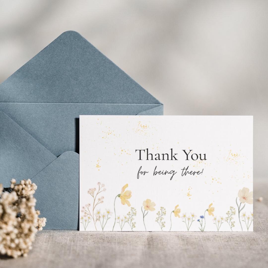 Thank You Card Floral Bilingual English and Spanish Printable PDF - Etsy
