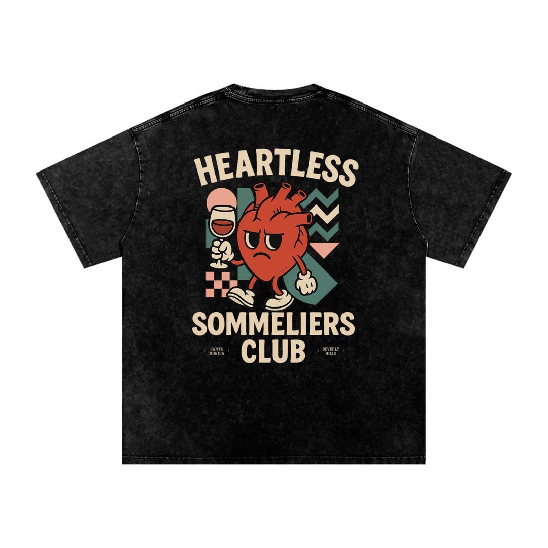 Washed Oversized Tee – Heartless Sommeliers Club - Etsy
