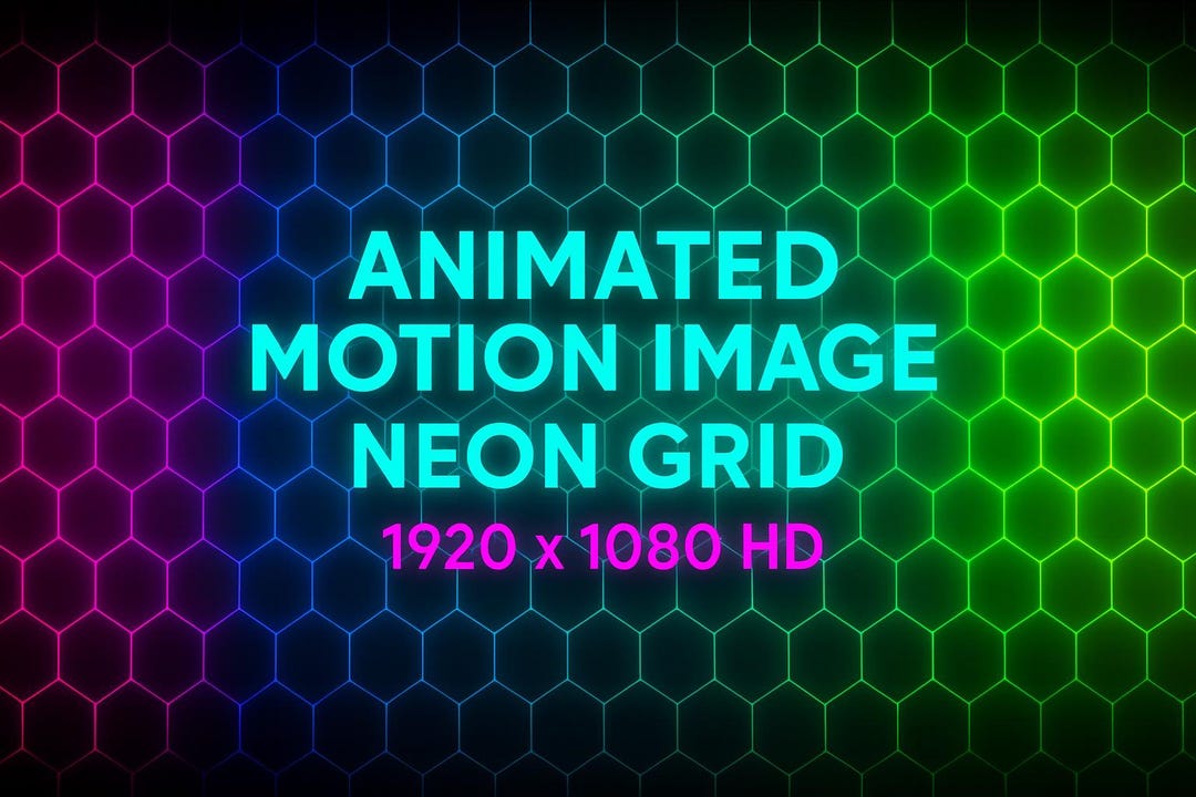 Animate Motion Image Neon Grid - Etsy