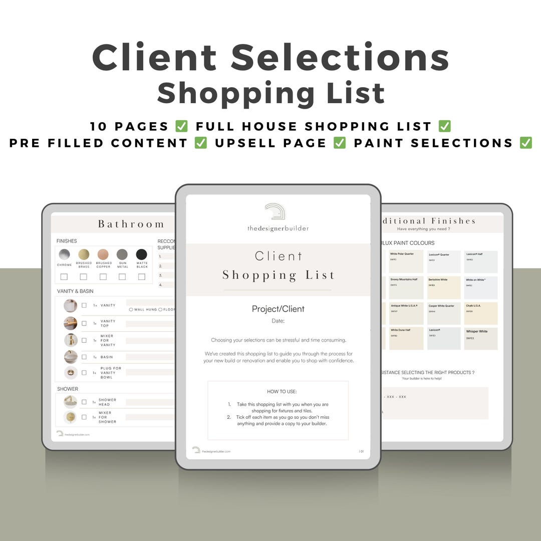 Client Selection List - Etsy
