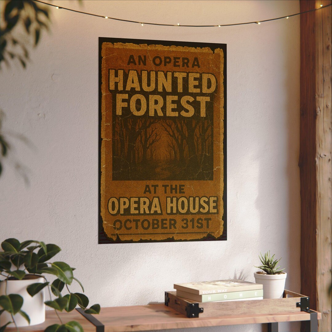 Halloween Concert Art Print, Spooky Wall Decor, Horror Symphony Poster ...