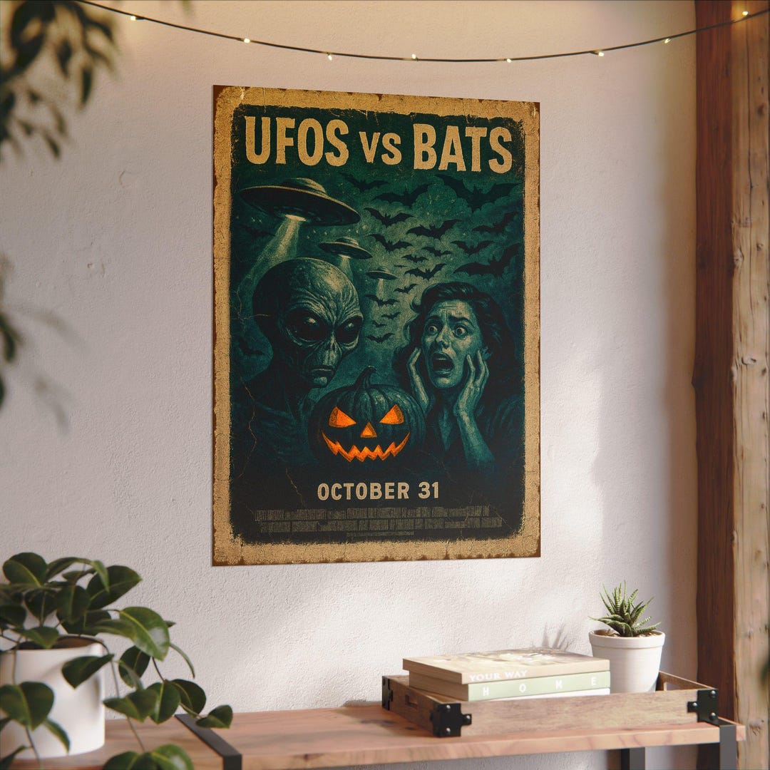 Spooky Matte Posters for Halloween Decor, Vintage Halloween Wall Art ...