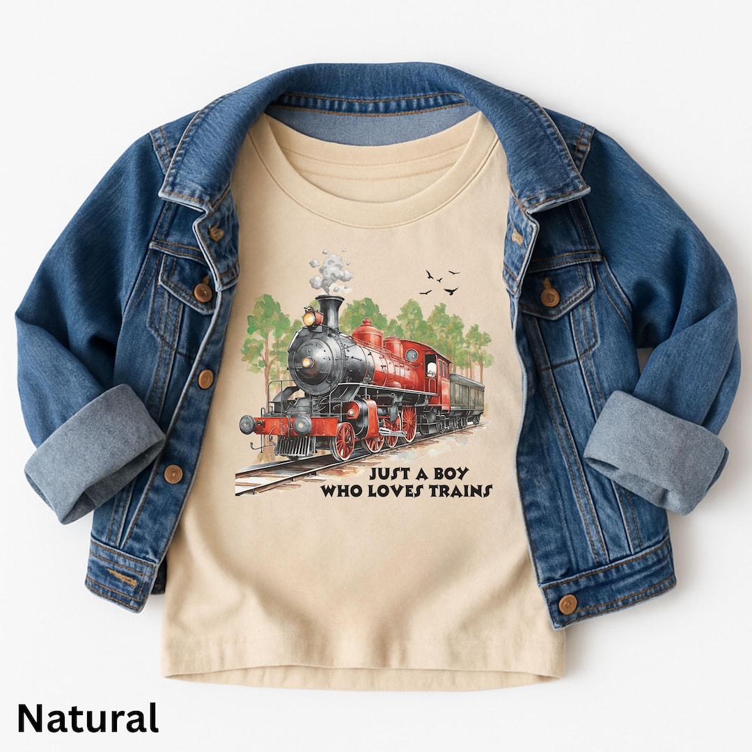 Just a Boy Who Loves Trains Shirt, Kids Train Lover Tee, Girls Train ...