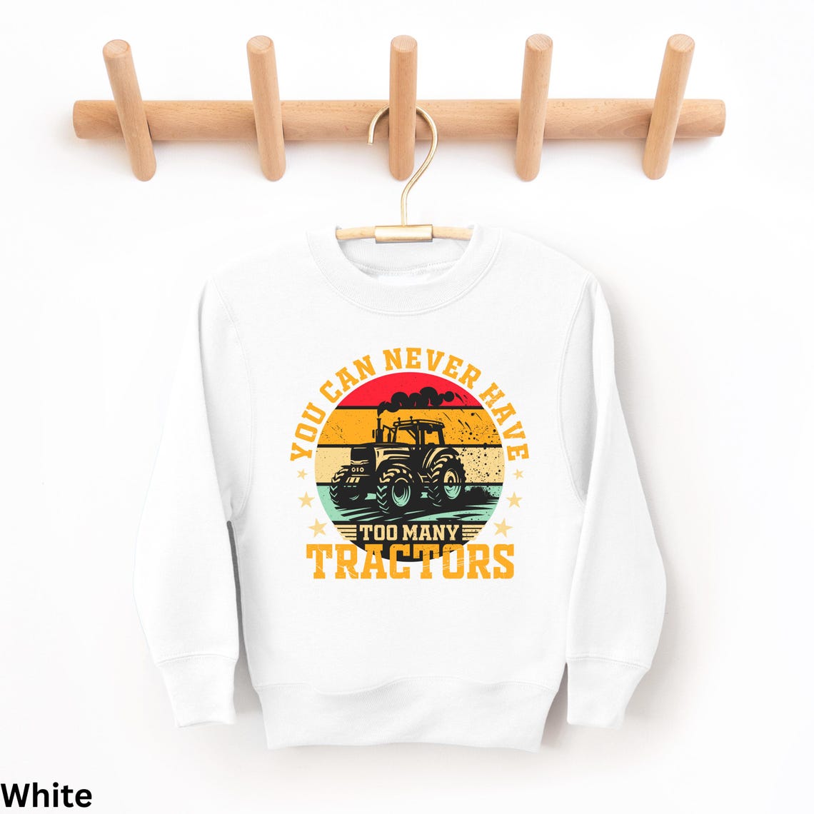 You Can Never Have Too Many Tractors Sweatshirt, Retro Farm Tractor ...