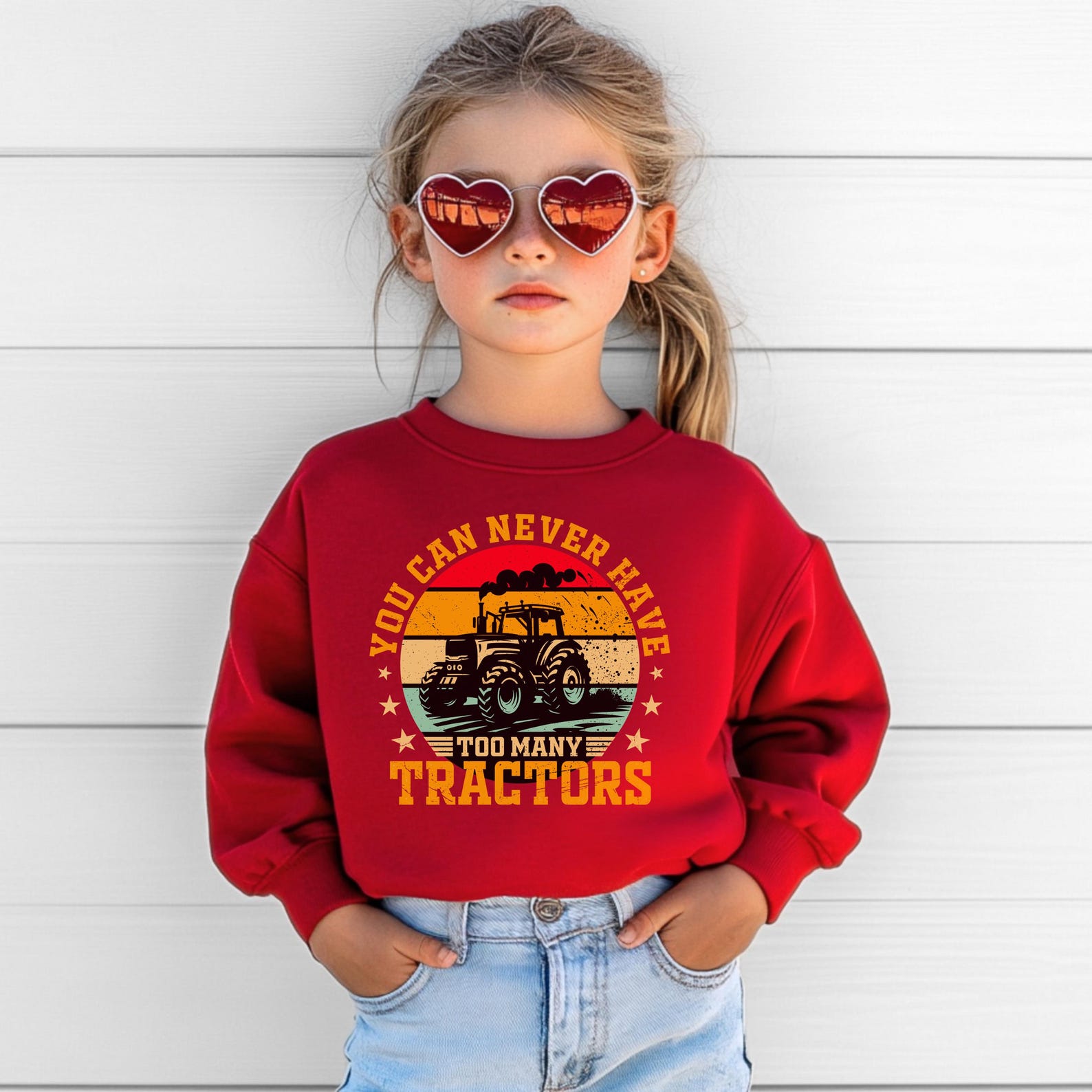 You Can Never Have Too Many Tractors Sweatshirt, Retro Farm Tractor ...