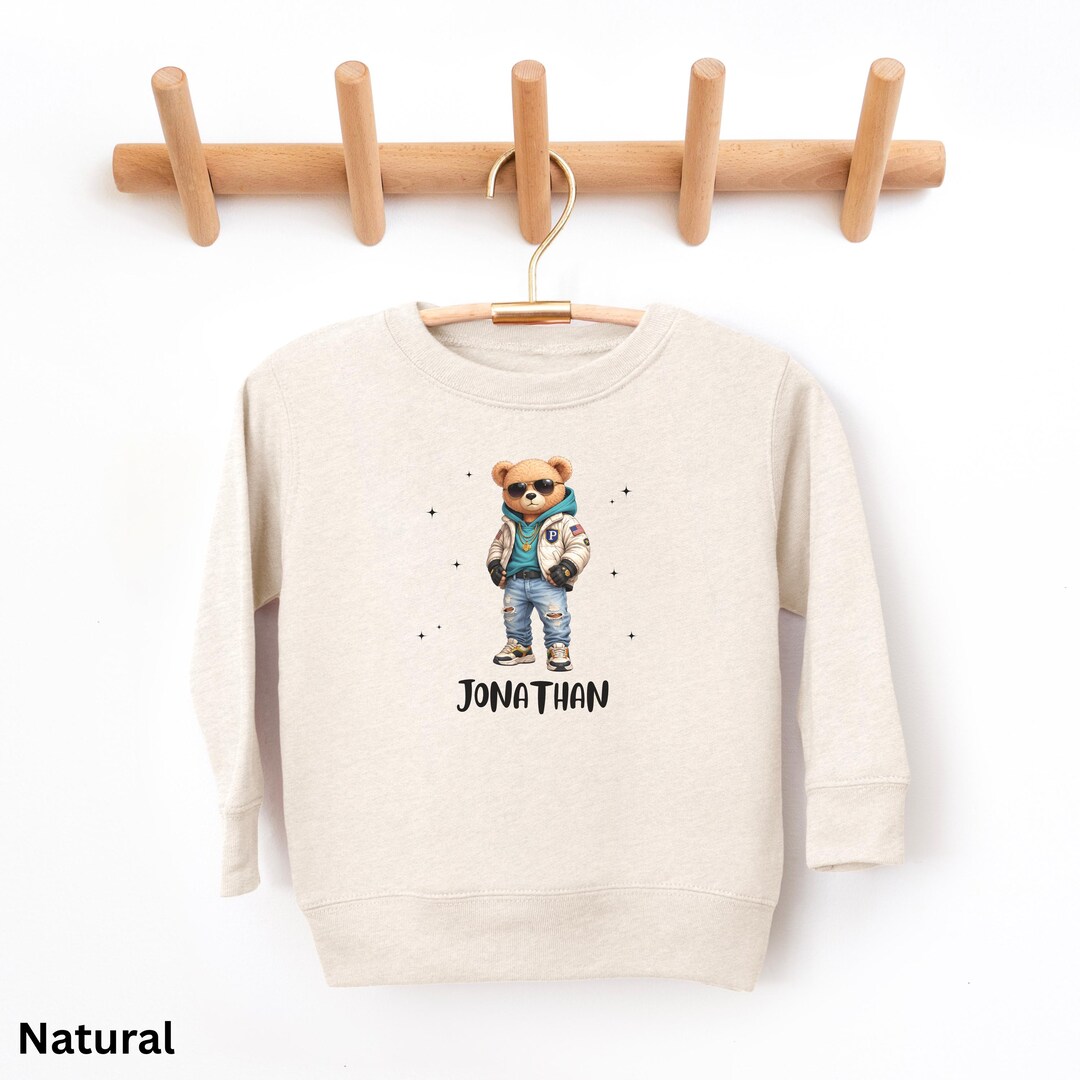Personalized Cool Teddy Bear Kids Shirt, Custom Name Bear Tee for Kids ...