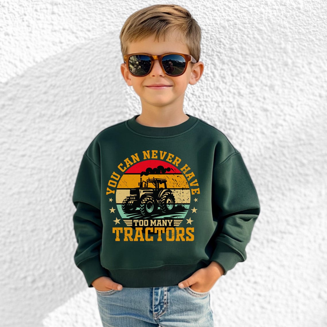 You Can Never Have Too Many Tractors Sweatshirt, Retro Farm Tractor ...