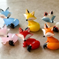 Fox Miniature Figurines Animals Hand Blown Glass Art Collectible Gift ...