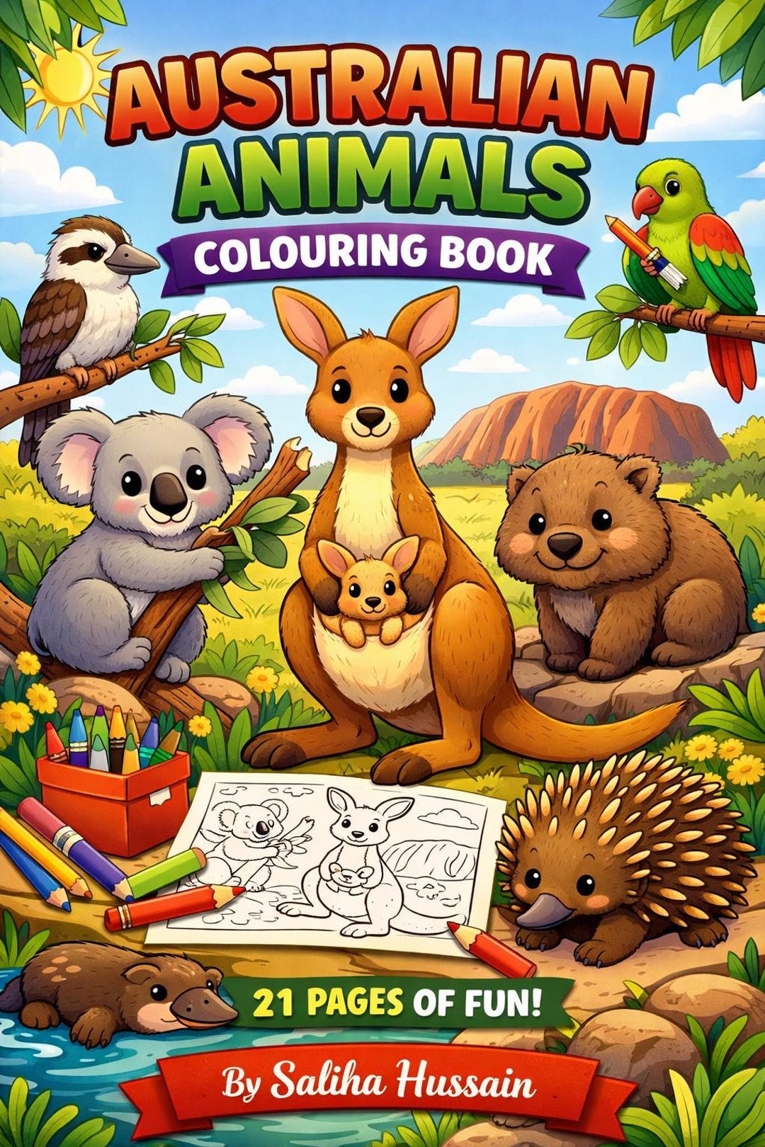 Australian Animals Colouring Book for Kids, Australian Animals ...