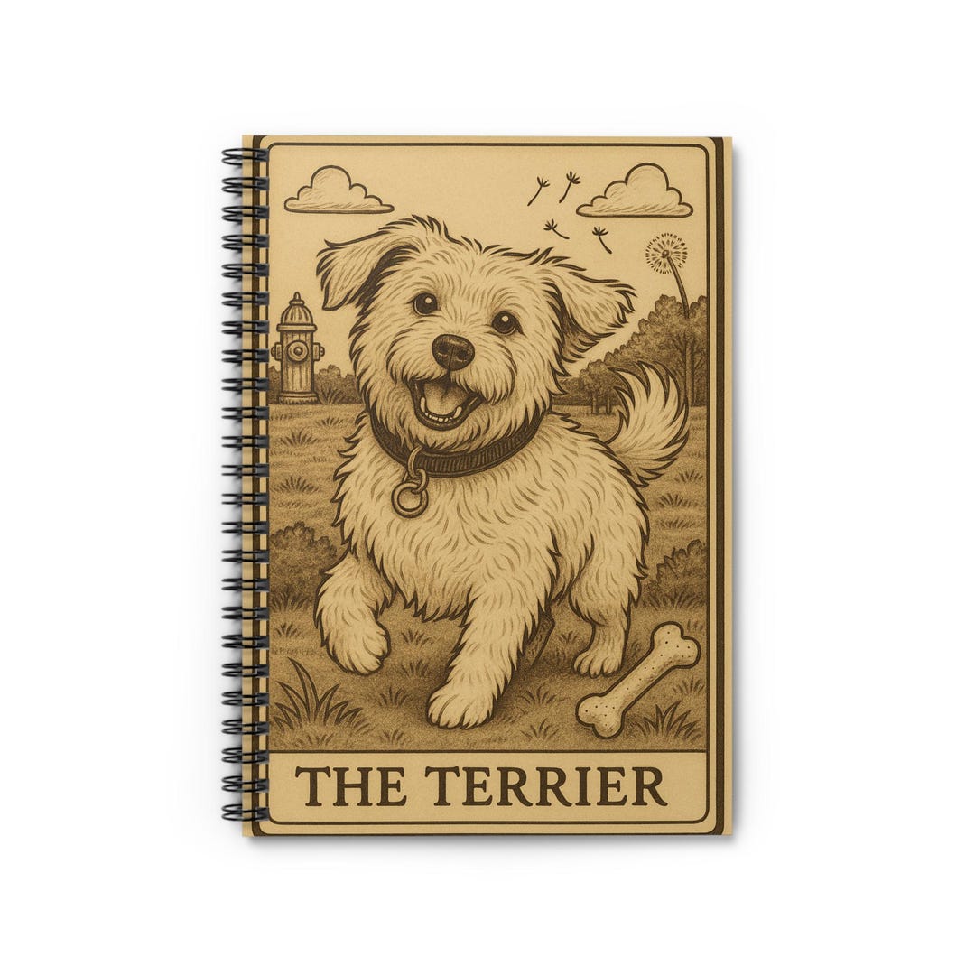 Terrier Mutt Mix Dog Themed Spiral Notebook, Pet Lover Gift, Cute ...