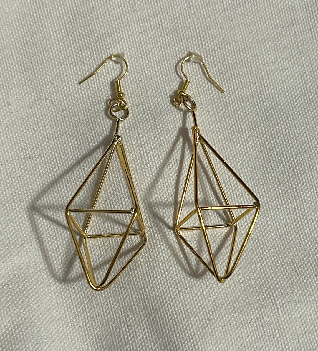 Abstract Gold Dangle Drop Earrings - Etsy