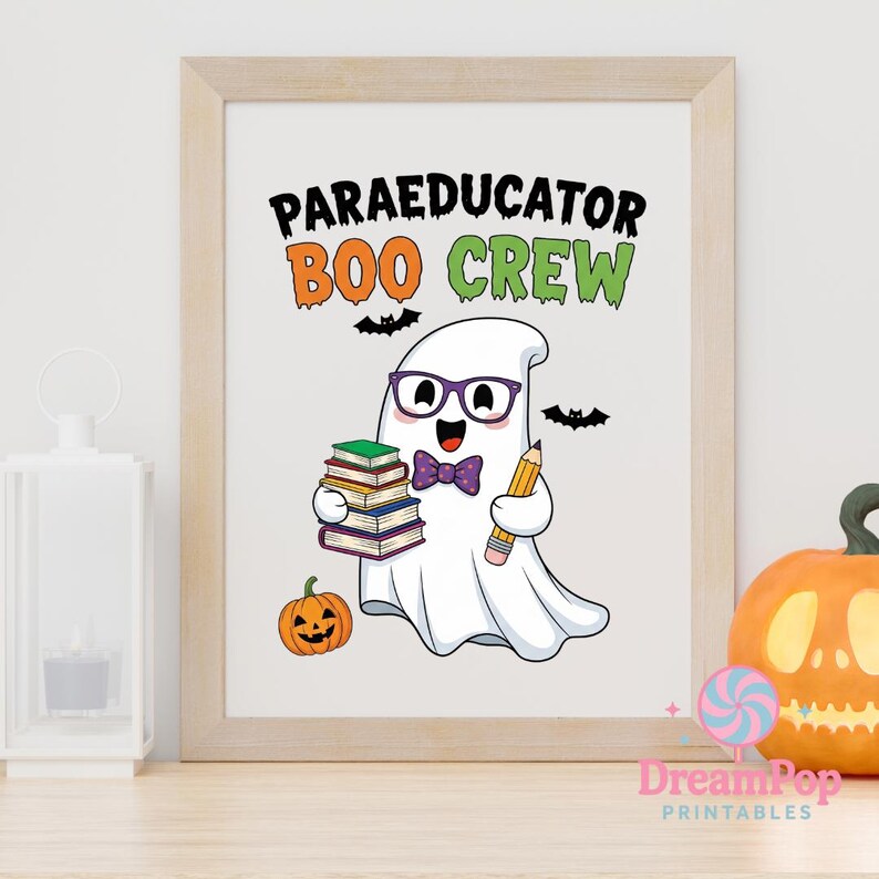 Paraeducator Boo Crew PNG Personal & Commercial, Cute Halloween Ghost ...