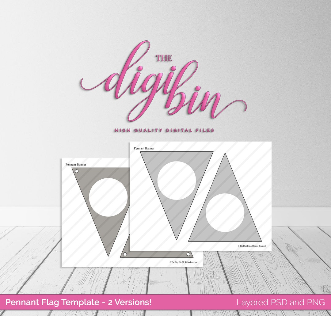 Pennant Banner Template | Commercial Use | Layered PSD and PNG Format ...