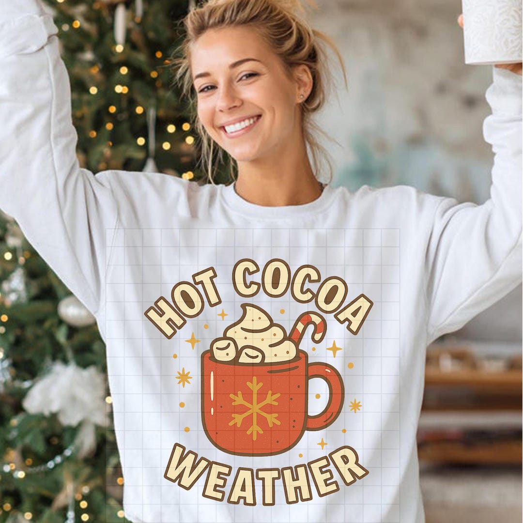 Hot Cocoa Weather Png, Twinkling Lights Christmas Movies Png, Cozy ...