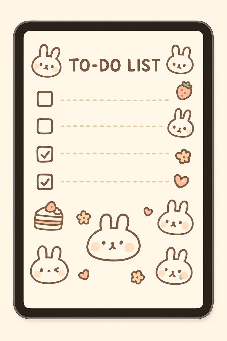 Cute Bunny Digital Stickers | Pre-cropped PNG Stickers for Goodnotes ...