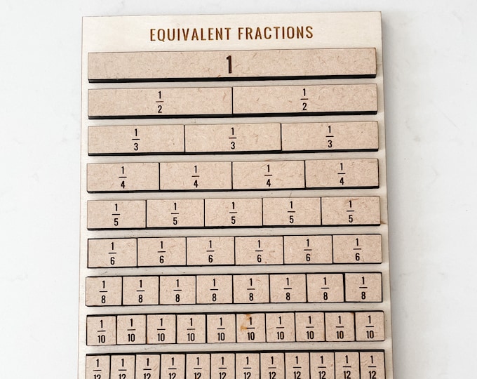 Wood Equivalent Fraction Bar Math Puzzle and Manipulatives - Etsy