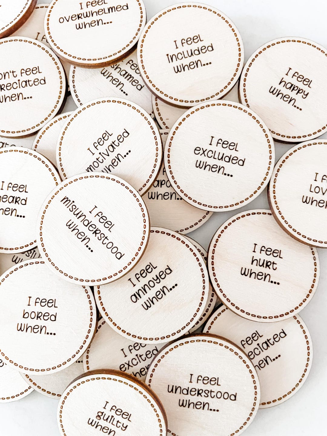 43 Feelings & Emotions Table Topics: Set of 43 Sustainable Wood Unique ...