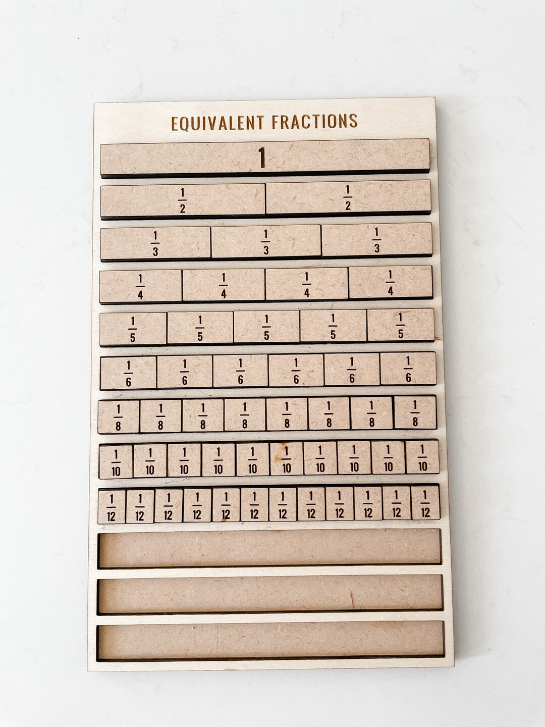 Wood Equivalent Fraction Bar Math Puzzle and Manipulatives - Etsy