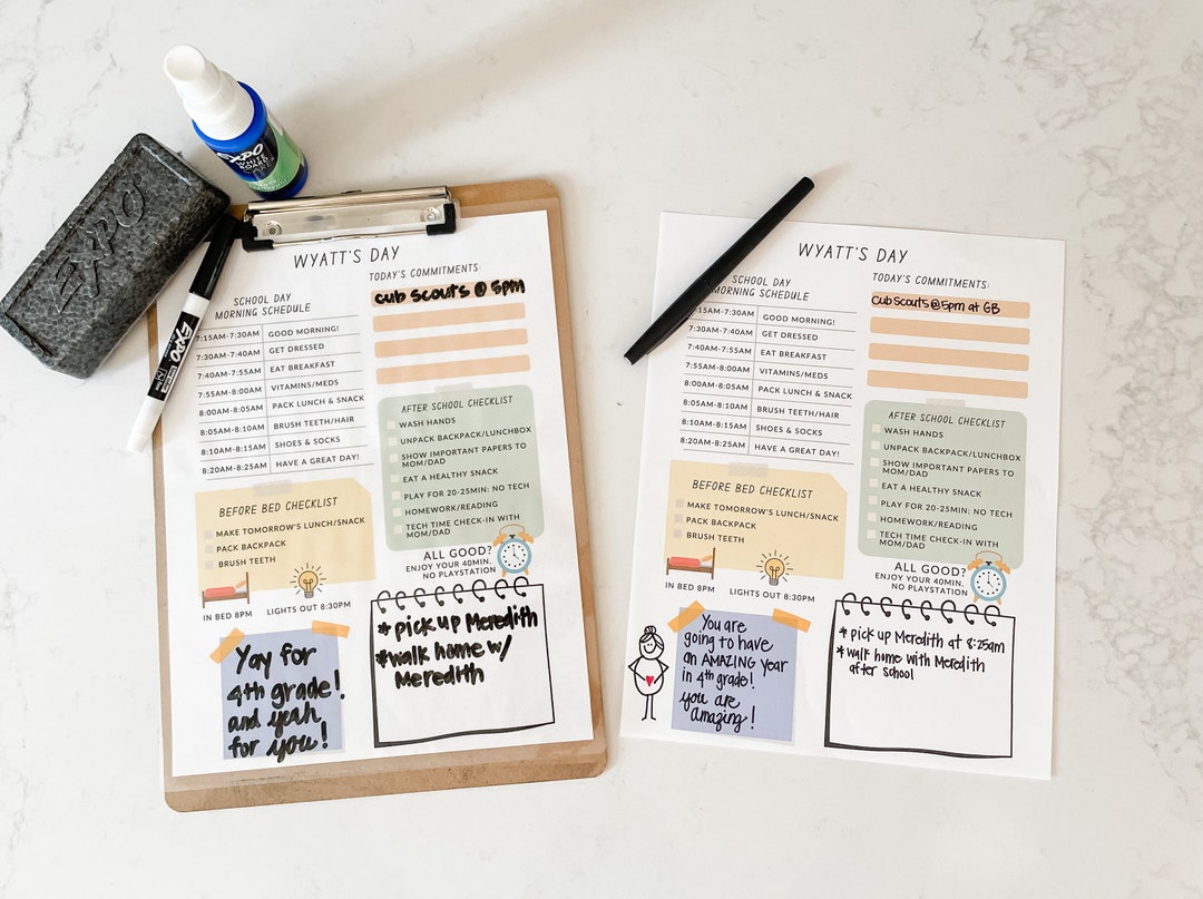 DIY Printable Kids, Student Daily Planner, Checklist, Schedule - Etsy