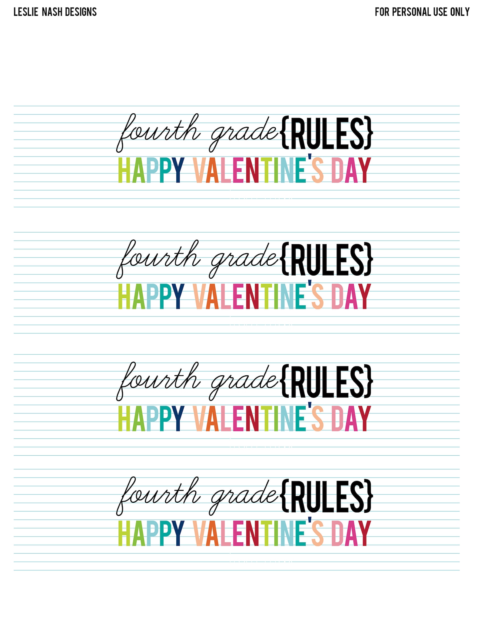 DIY Kindergarten Through 4th Grade Rules: Valentine's Day | Etsy